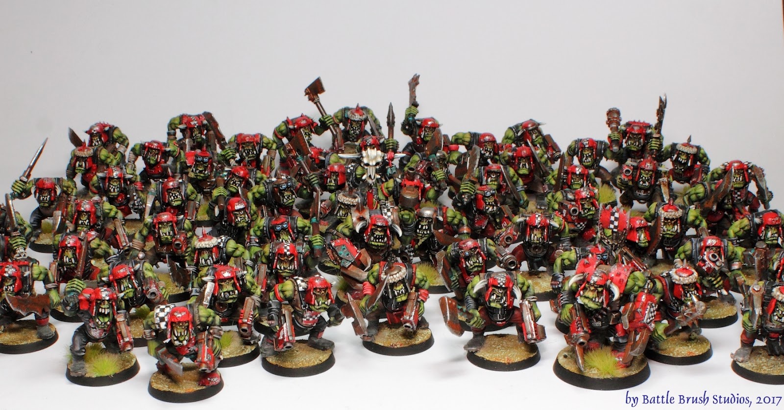 Battle Brush Studios: Showcase: Goff Orks Horde Christmas Special