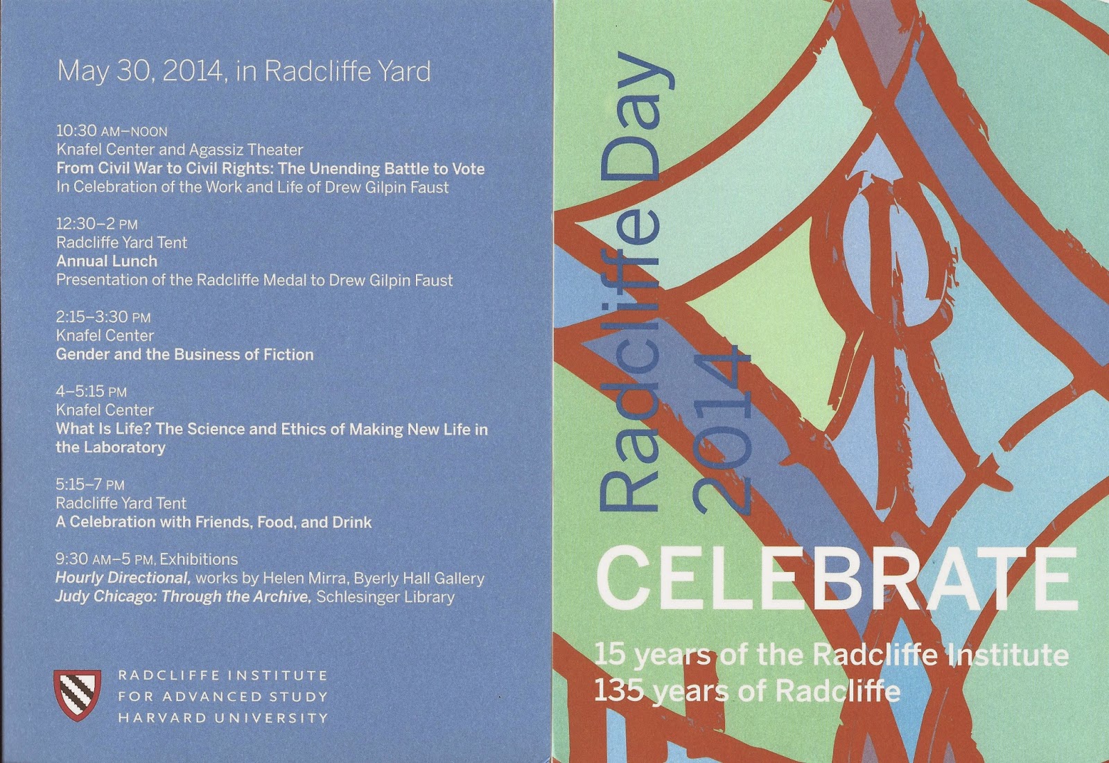 RENeW: Celebrating 15 Years of the Radcliffe Institute for Advanced ...