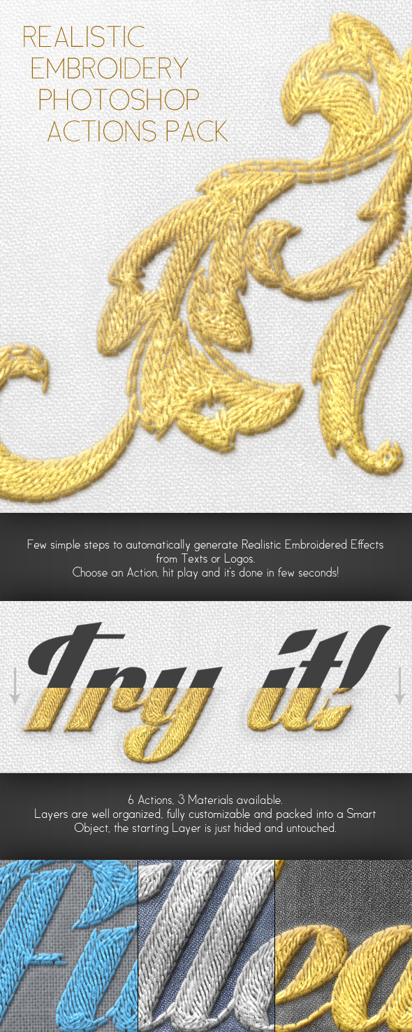 Softphicsmania: GraphicRiver Realistic Embroidery - Photoshop Actions