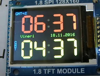 Arduino tehNiq: Adjusting dual clock using DS3231 on 1.8" ST7735 display