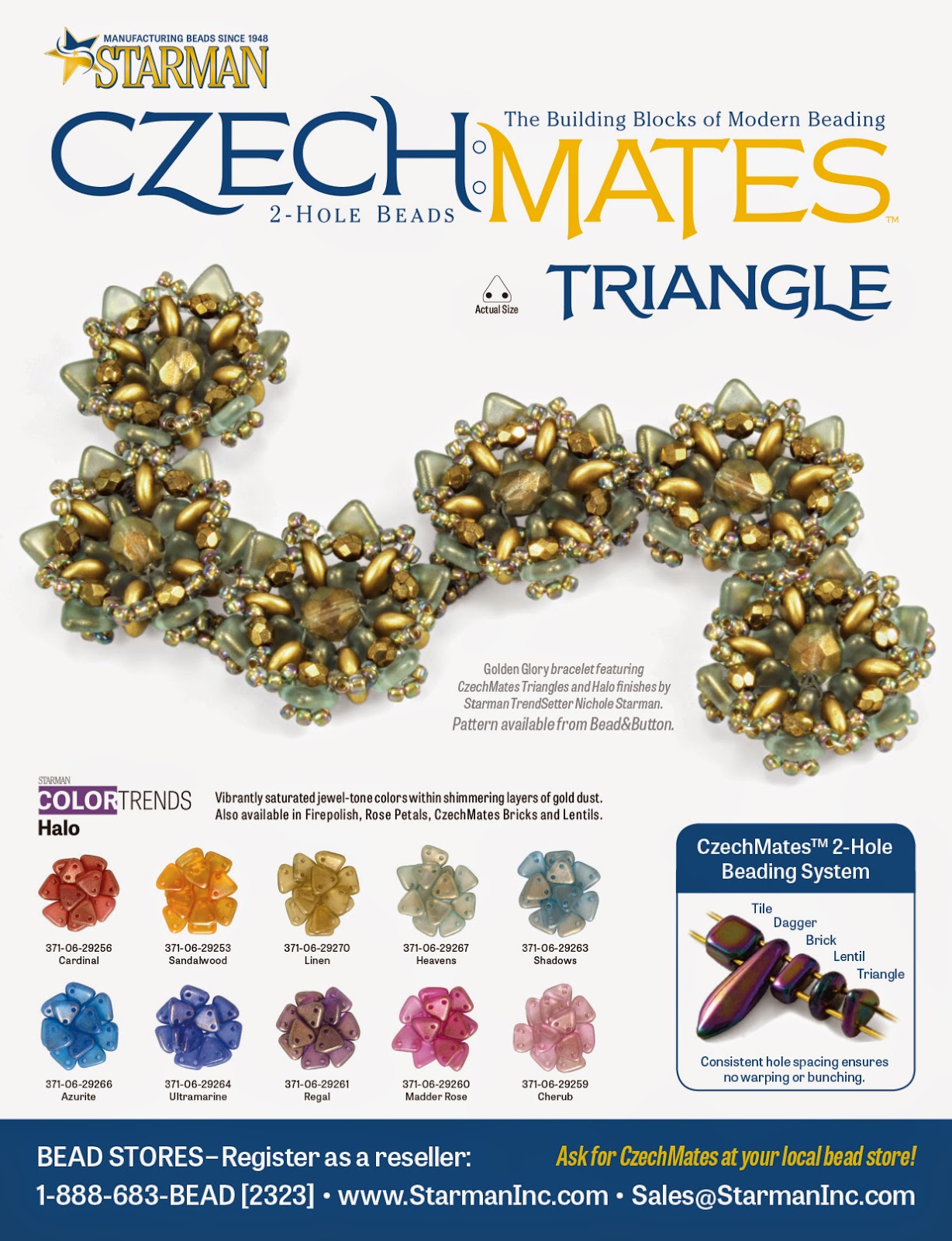 Free Bracelet Pattern: Golden Glory by Nichole Starman ~ Starman Bead ...