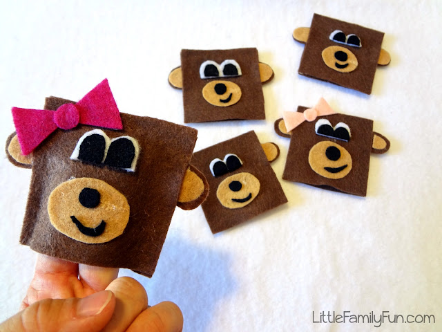 Little Family Fun: Square Monkey Puppets