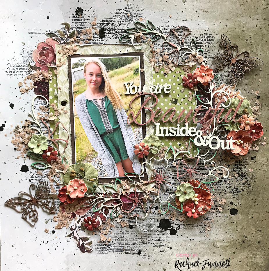 2 Crafty Chipboard : 'You Are Beautiful Inside & Out' Layout by Rachael ...