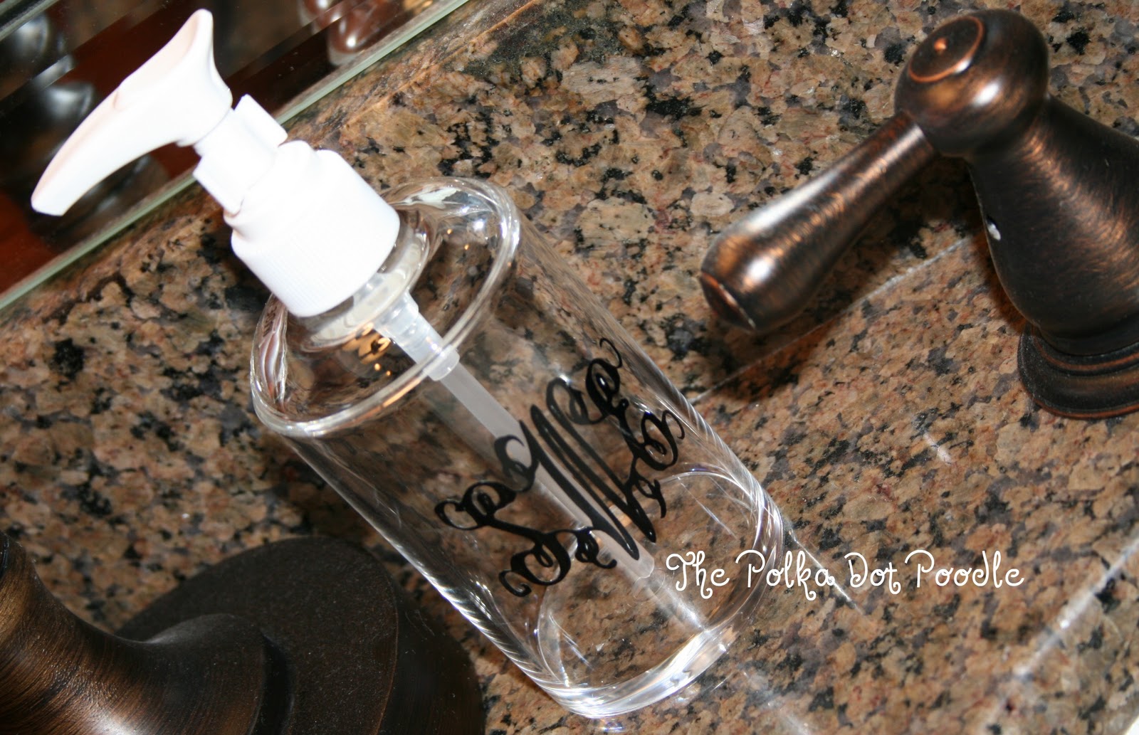 The Polka Dot Poodle: Personalized Soap Dispenser $12