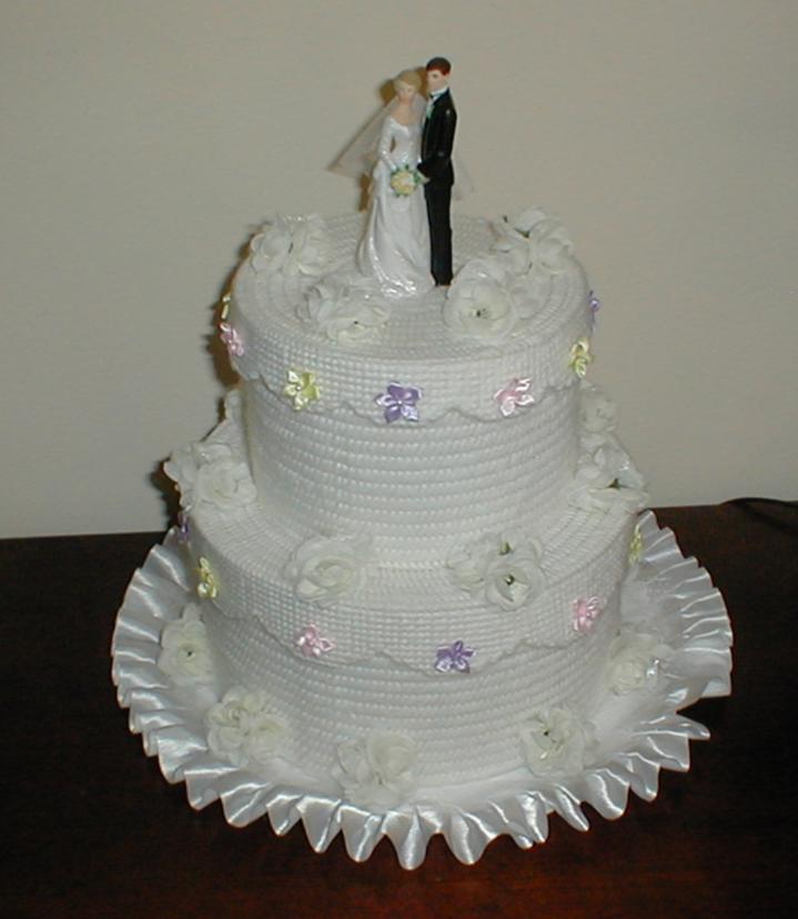 Karens Crocheted Garden of Colors: Wedding Cake made with Plastic Canvas
