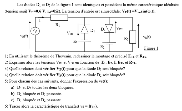 les diodes : exercice 1