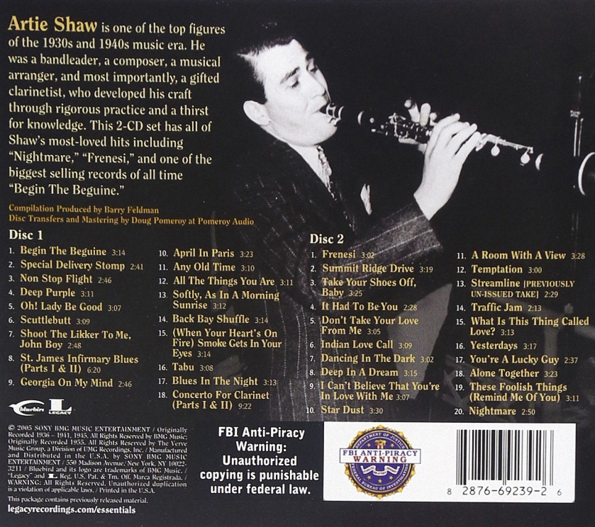 ENTRE MUSICA: ARTIE SHAW - The Essential Artie Shaw (2 CDs)