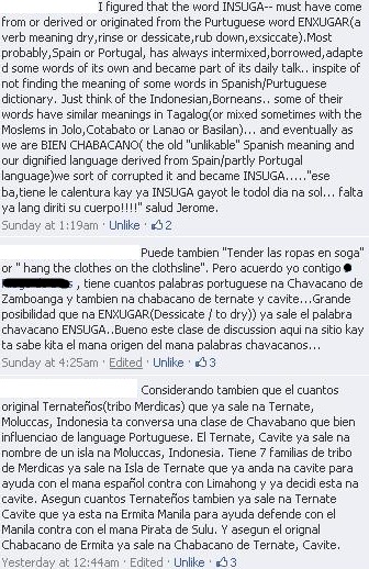 Origins of the Chabacano Insuga