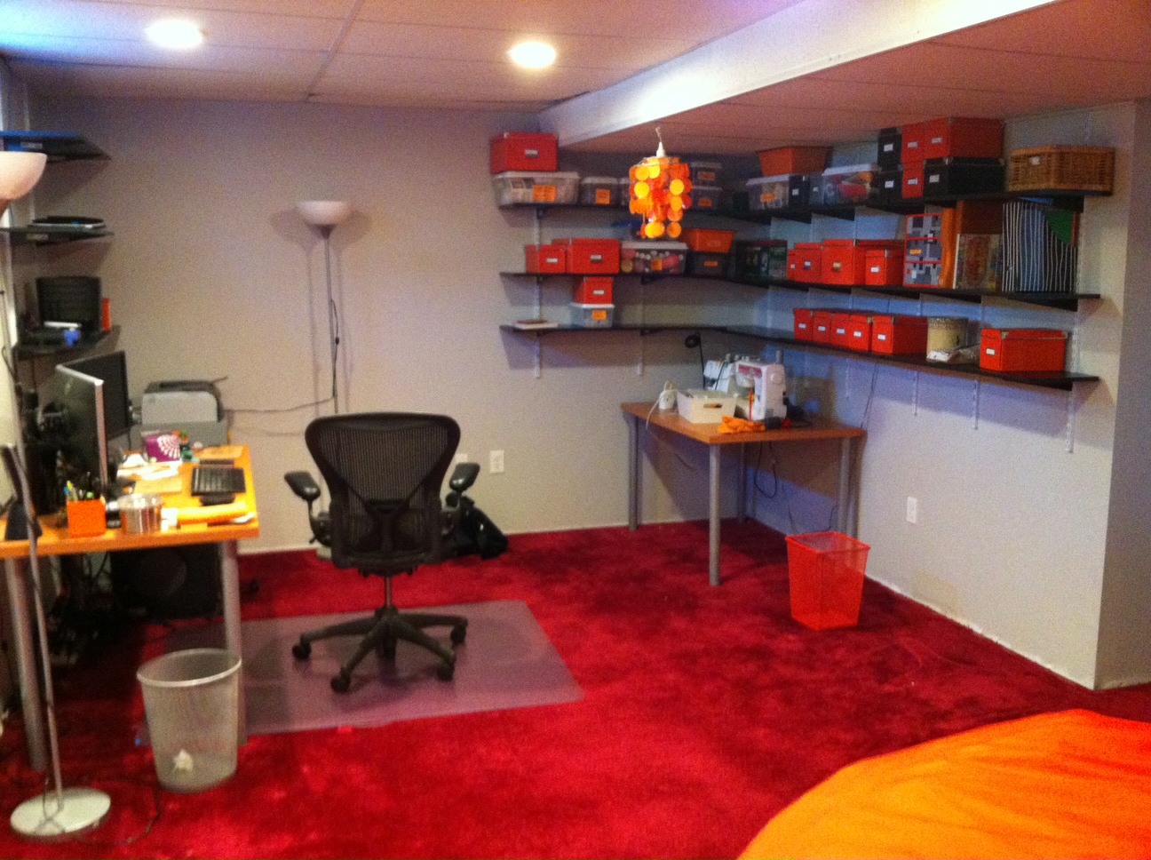 everywhere orange: Basement Progress: We Painted!
