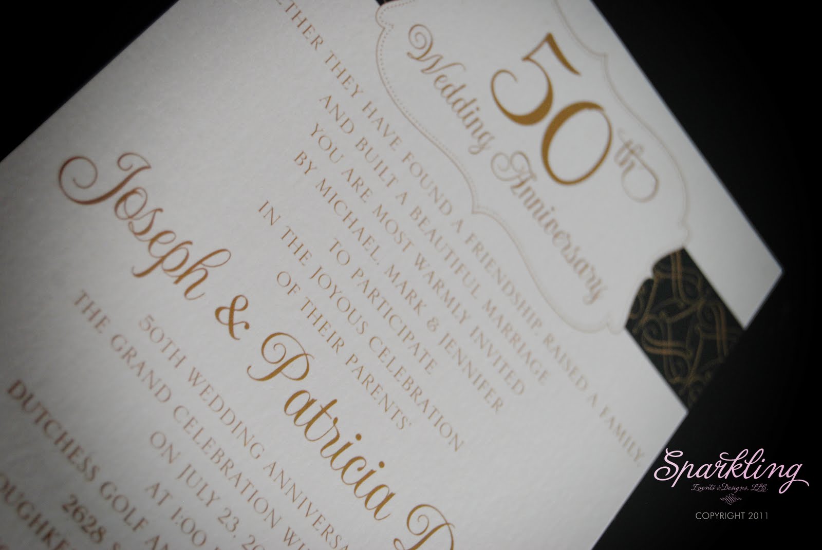 Sparkling Events Designs Real Invitations Golden 50th Wedding Sparkling Events Designs Real Invitations Golden 50th Wedding