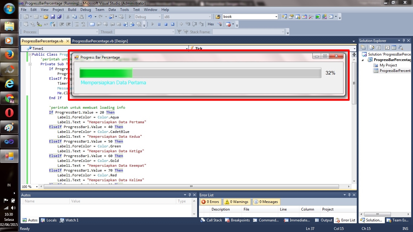 YPS CRYPT: Cara Membuat Progress Bar Percentage dengan VB.NET 2010