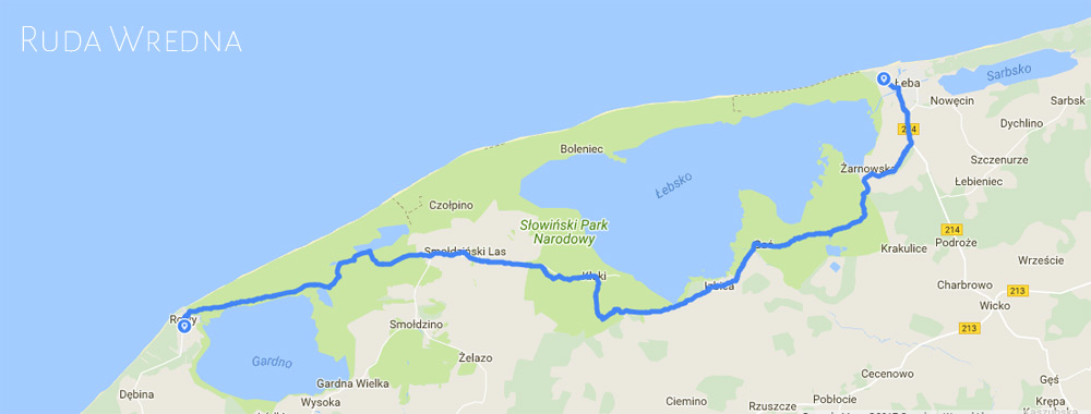 To miejsce na mapie: Ze Świnoujścia na Hel. Rowerowa trasa R10. Rowy - Łeba