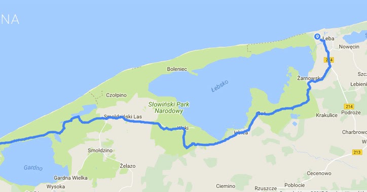 To miejsce na mapie: Ze Świnoujścia na Hel. Rowerowa trasa R10. Rowy - Łeba