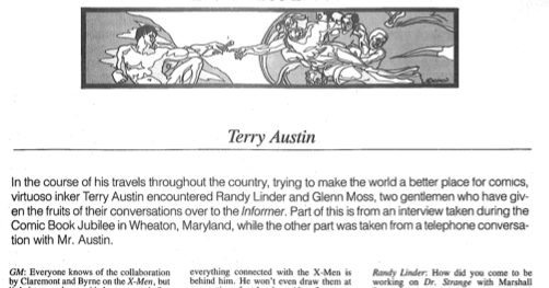 Comic Book Research : Comics Informer Interview with Terry Austin