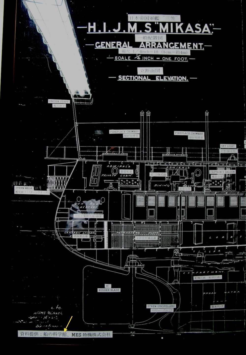 Study of warship Mikasa: April 2013