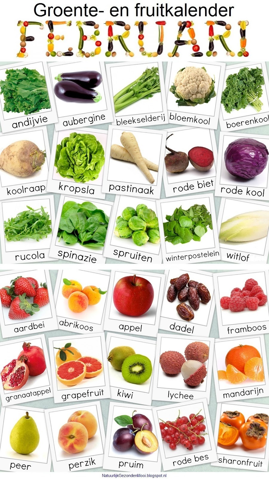 Natuurlijk Gezond en Mooi: Groente- en fruitkalender februari ...