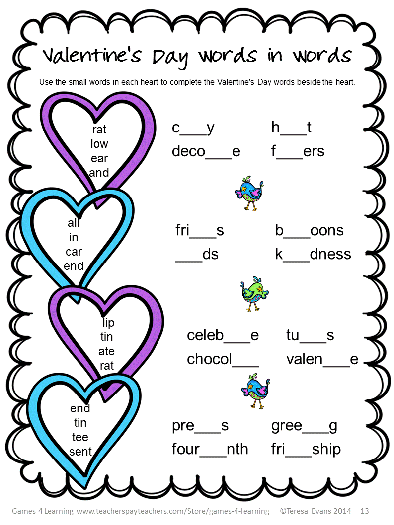 Fun Games 4 Learning: Valentine's Day Literacy Freebies