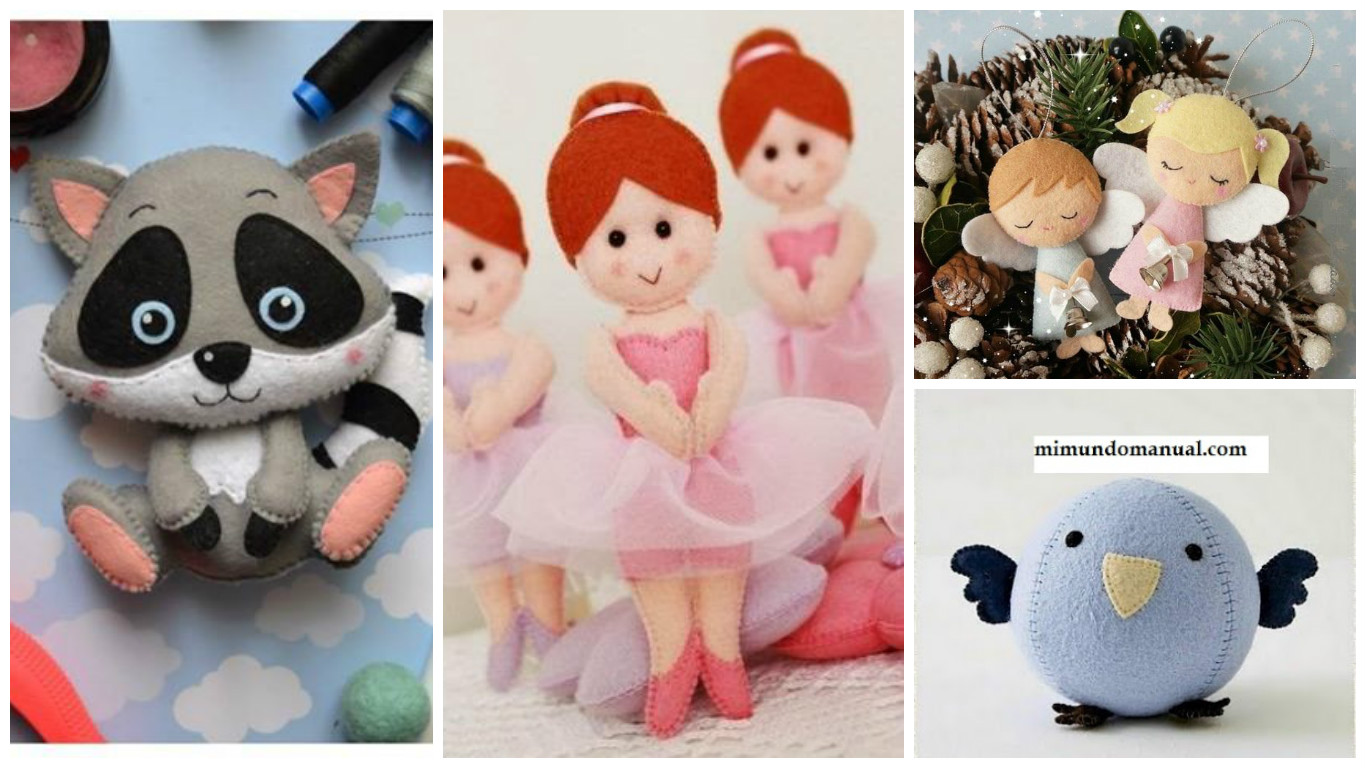 4 Muñecos de fieltro con moldes para hacerlos fácilmente ~ lodijoella