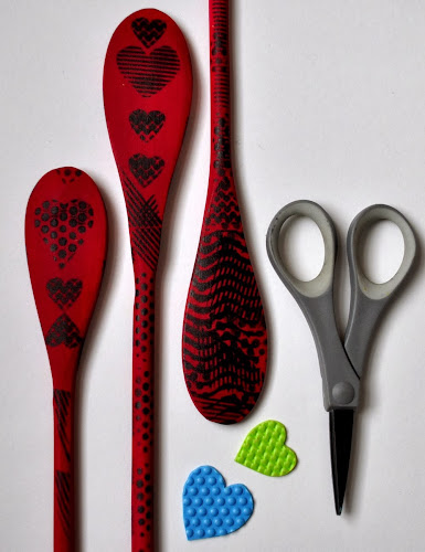 Art with Kids: Stamped Wooden Folk Spoons
