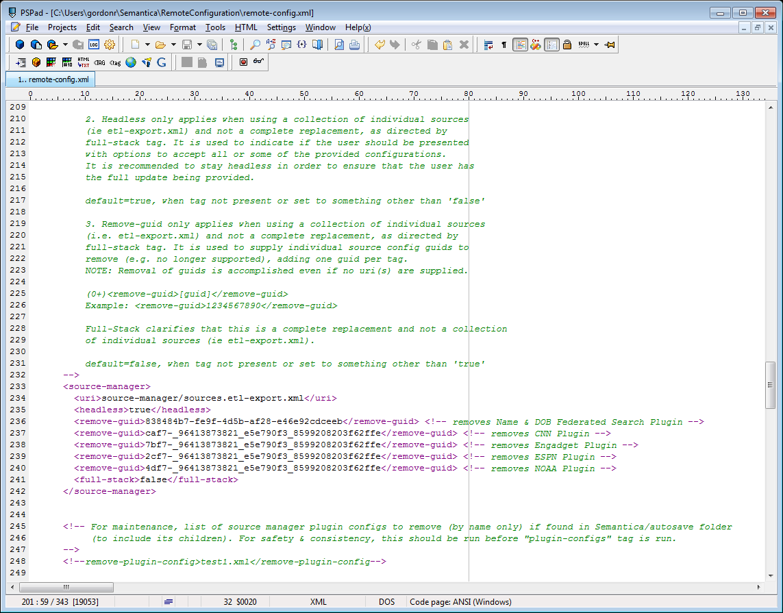 G2's Software Development Journey: Semantica Pro - remote-config (.xml ...