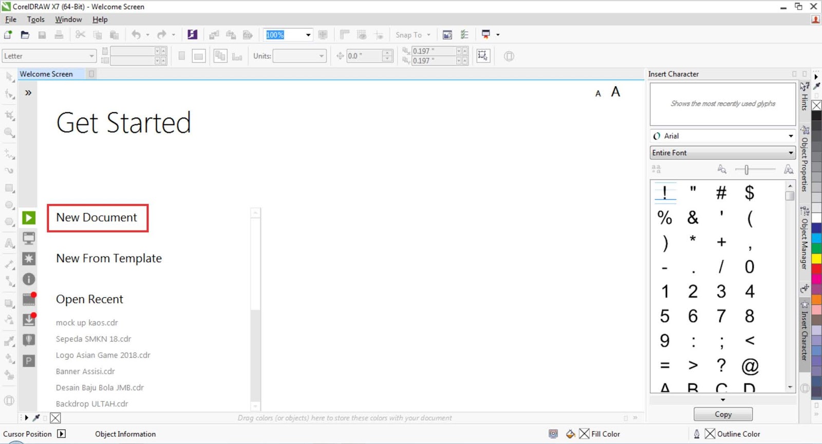 Mengenal Interface Coreldraw X7