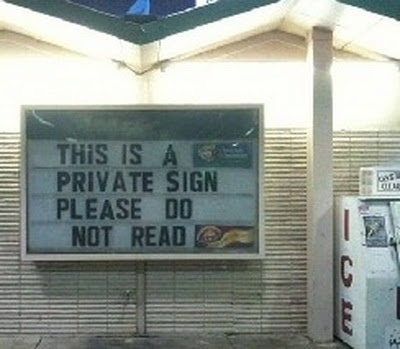 One For The Road: Completely Useless Signs