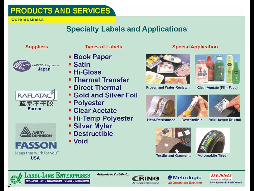 Label-Line Enterprises: Our Products