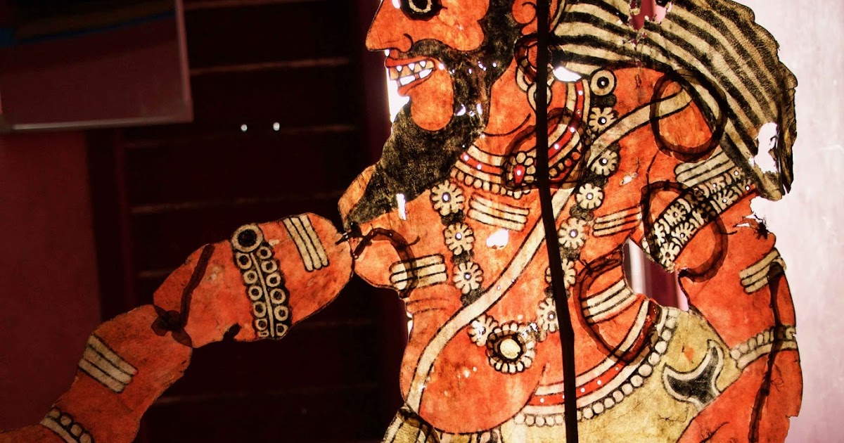 Shadow play of leather puppets