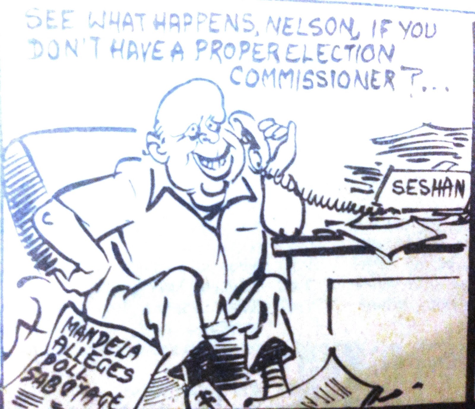 R.K. Laxman's Cartoons: T.N. Seshan - Chief Election Commissioner