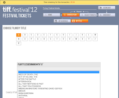 TIFF 2012 Individual Ticketing Process ~ TIFF Talk