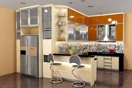Kitchen Set Canggih dengan Balutan Dekorasi Keramik Mozaik | Panel ...