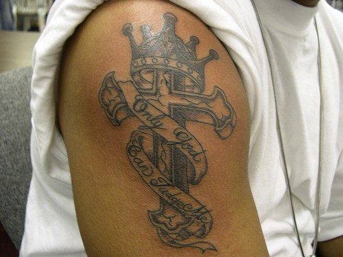 Cross with Crown Tattoos ~ TATTO69