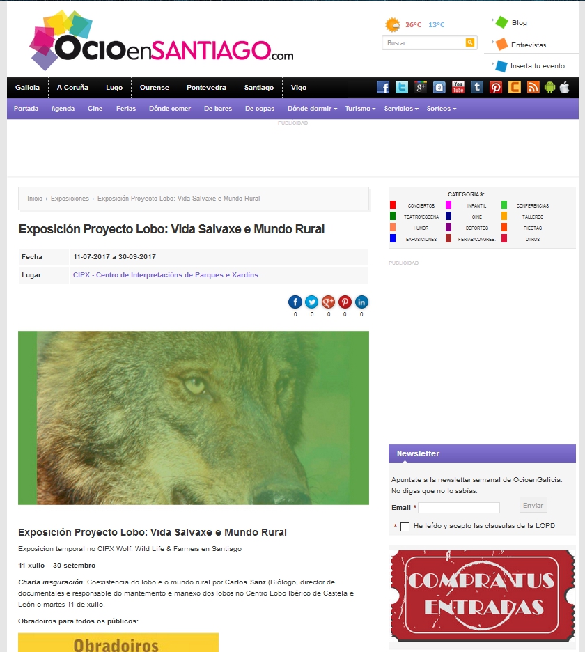 AMIGO LOBO: Blog lobero de Carlos Sanz: La Exposición Proyecto Wolf en Santiago de Compostela ...