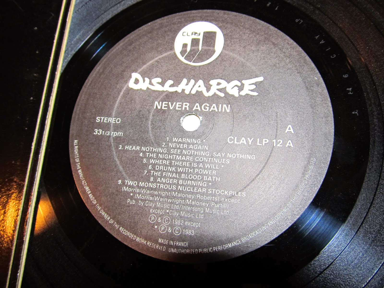 The Emerging Addiction: Discharge: Never Again Original Pressing on ...