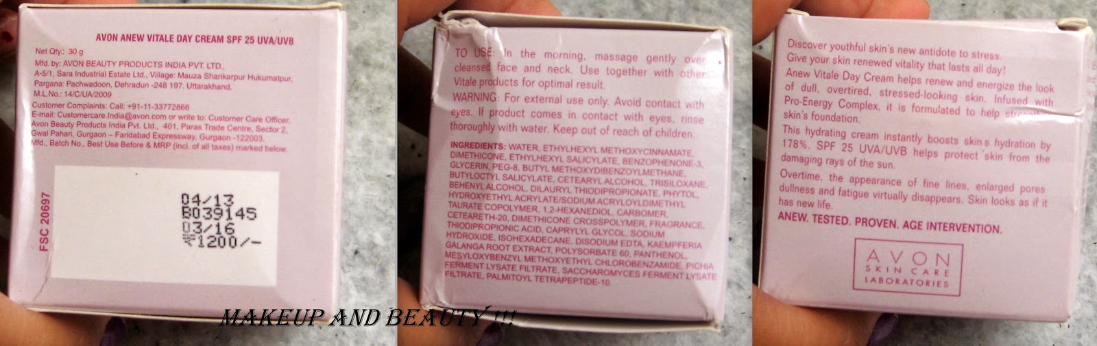 Makeup and beauty !!!: Review of Avon Anew Vitale Day cream:-