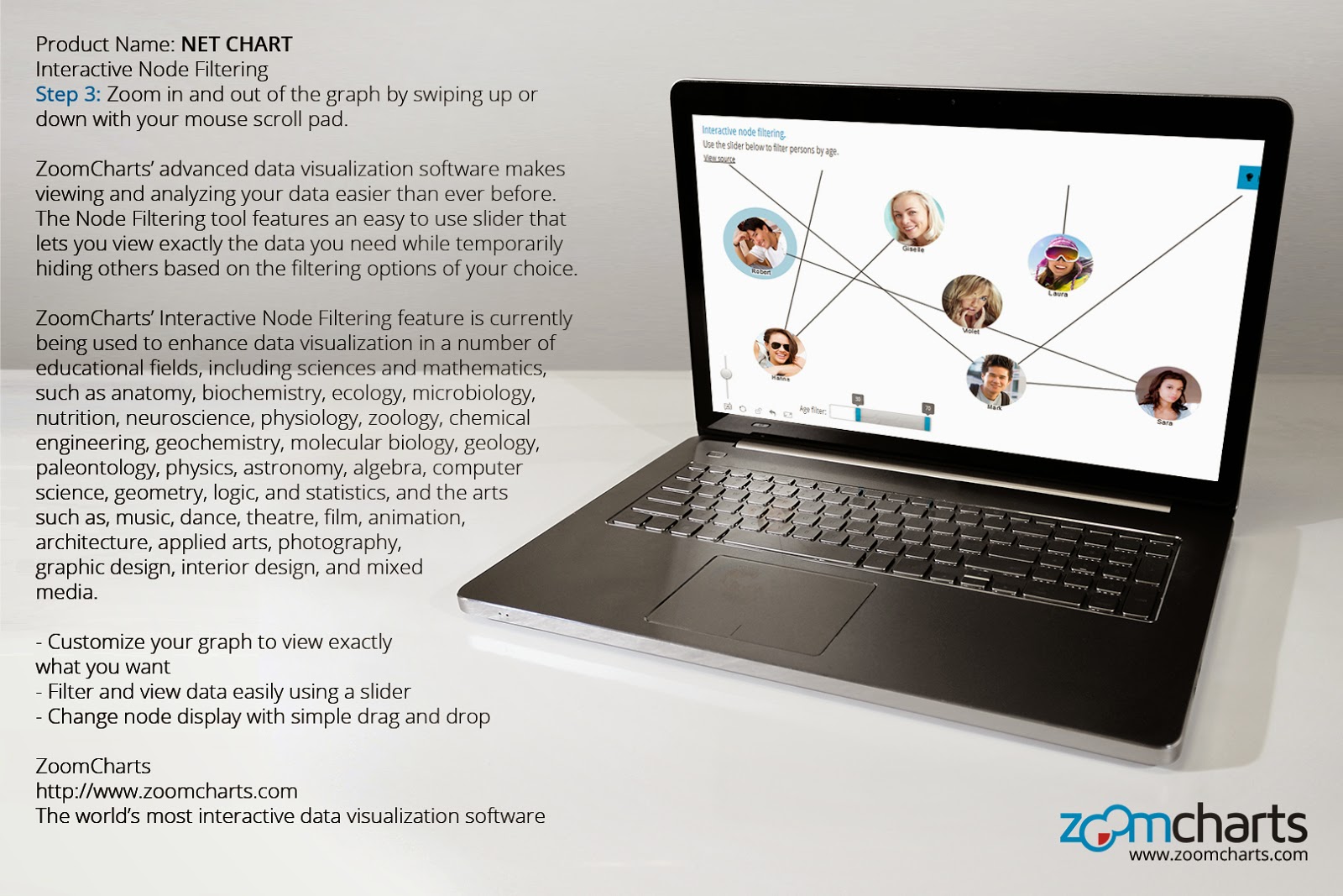 Interactive Network Charts: Network Chart Interactive Node Filtering for PC