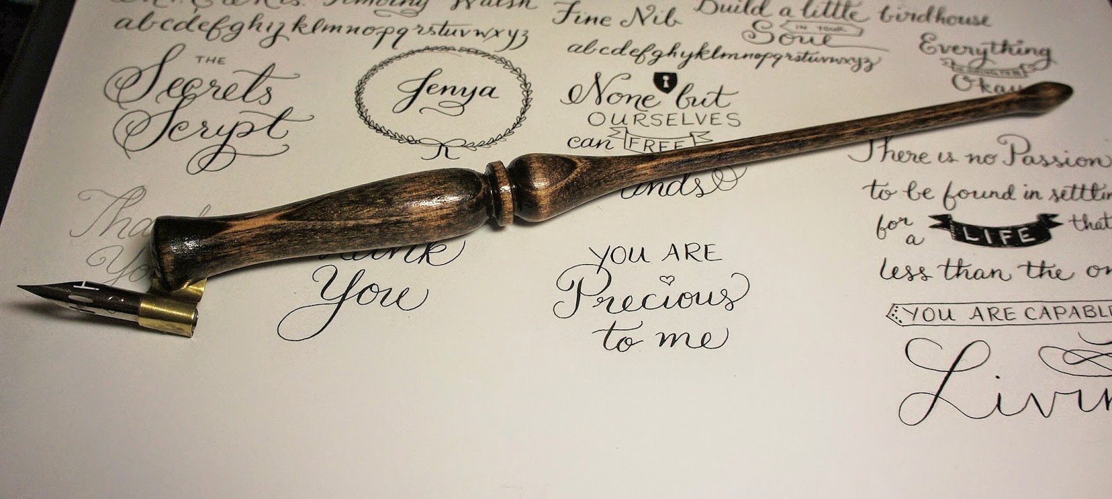 Knotty By Nature: Calligraphy! Using a flexible nib to create word art ...