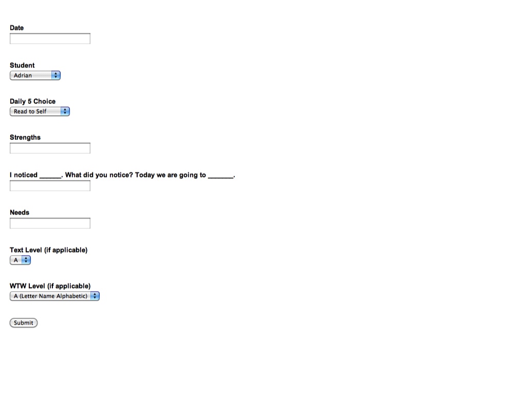 DoingTheDaily5 Using Google Forms DoingTheDaily5 Using Google Forms