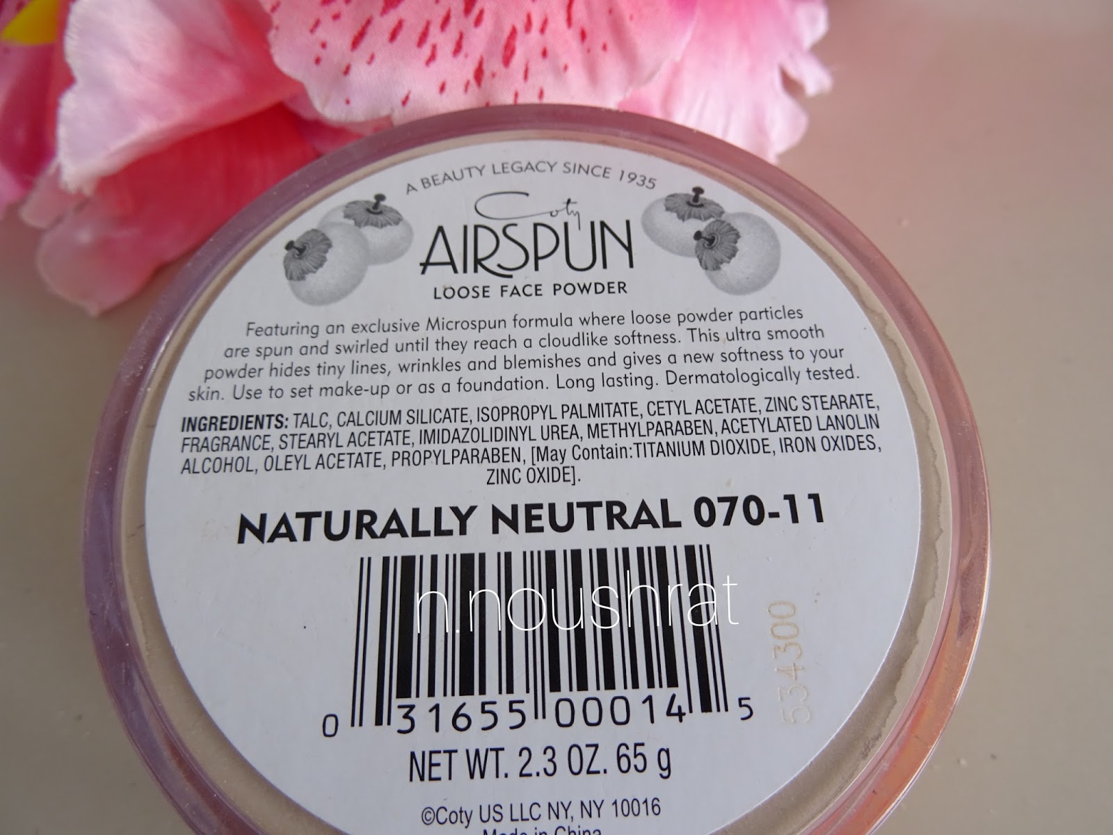 COTY AIRSPUN LOOSE FACE POWDER IN NATURALLY NEUTRAL
