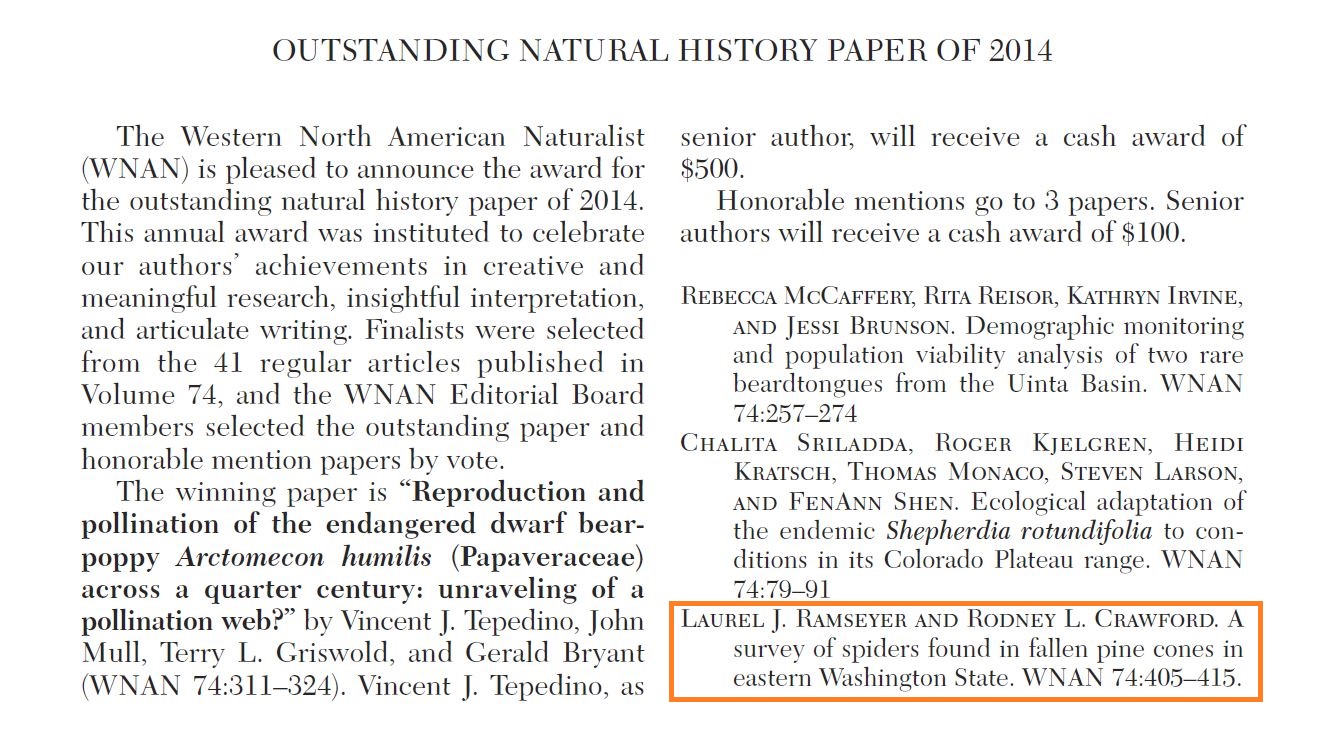 Adventures Of A Pine Cone Spider Collector: 2015