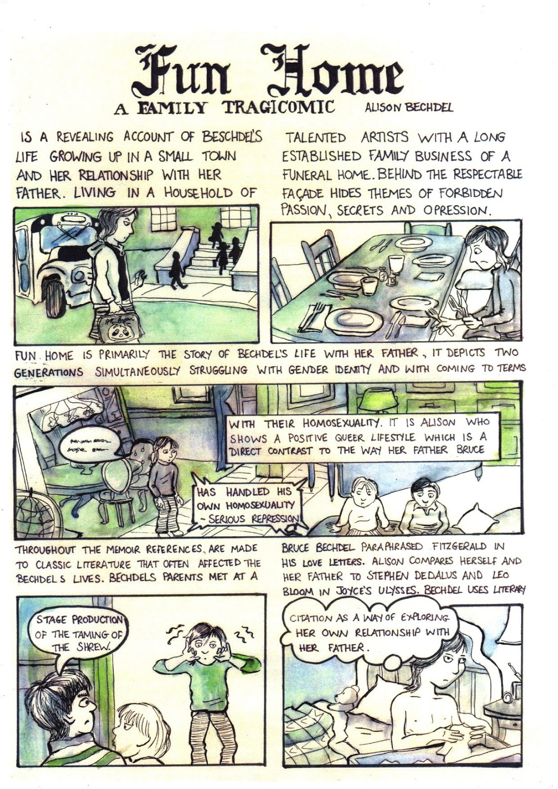 Sally-Anne Hickman: Review of Alison Bechdel's 'Fun Home' in Comic Form