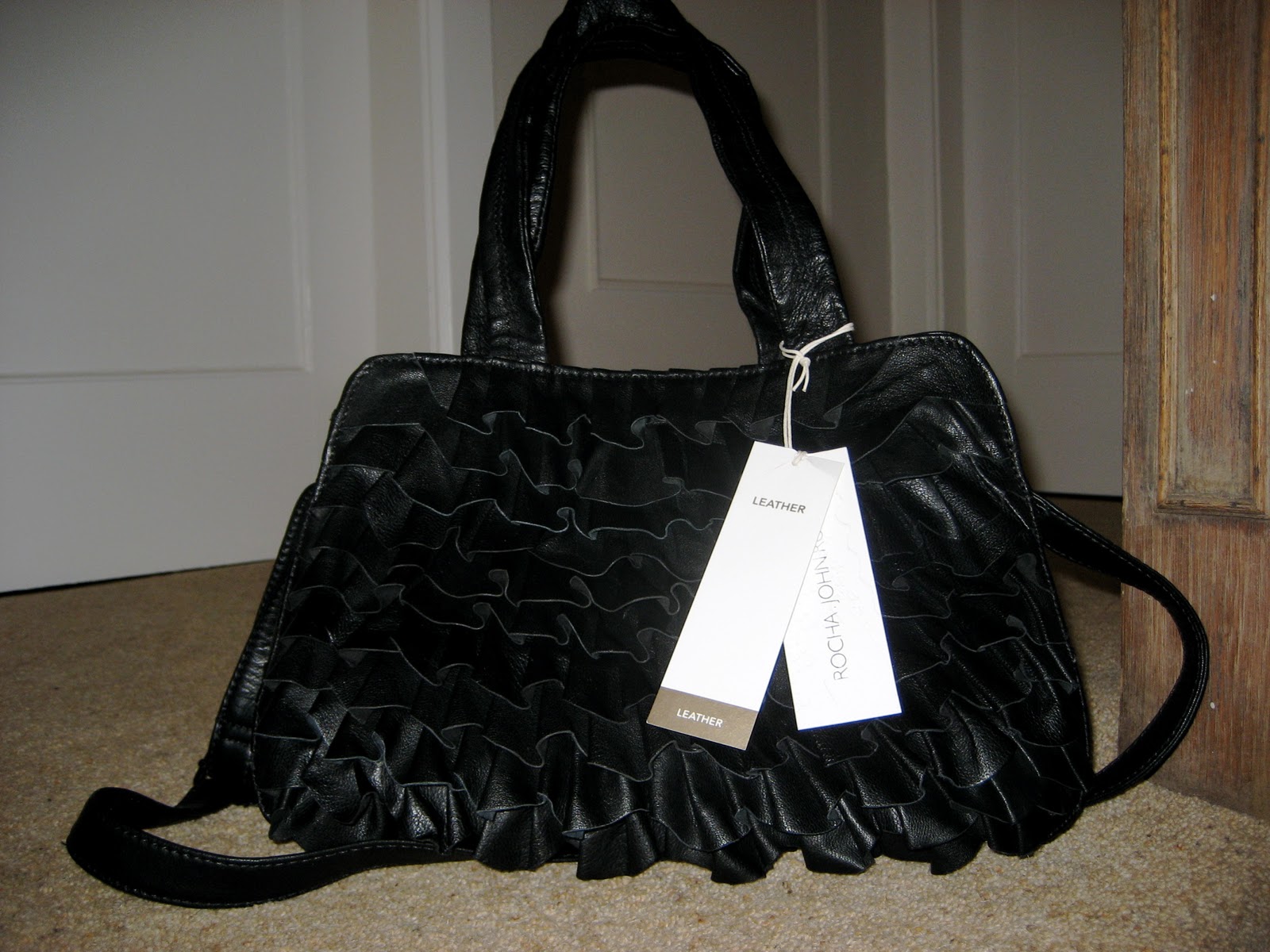 John Rocha Black 'Lexus' Frill Shoulder Bag | Charlottes Collection ...