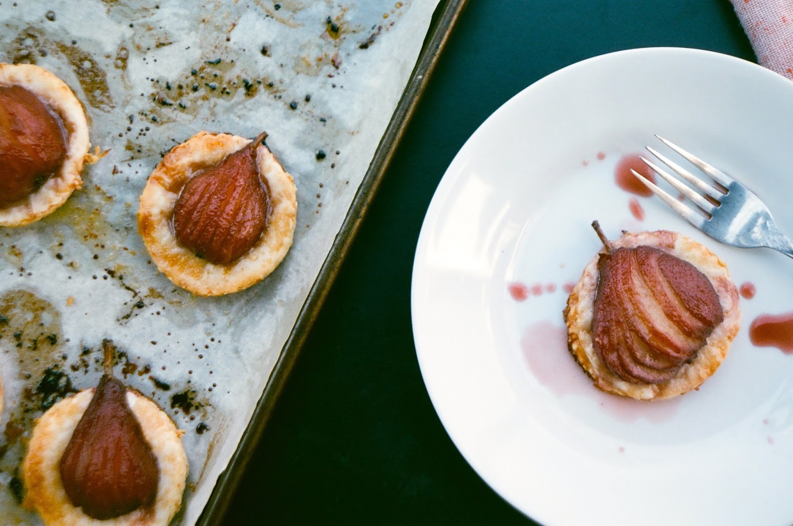 Nothing in the House: Red Wine-Poached Seckel Pear Tartlets