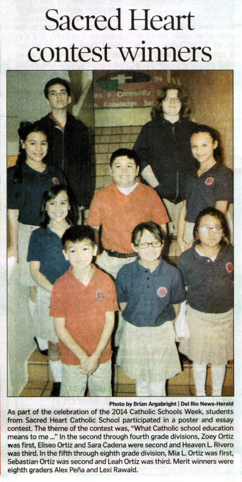 February 16, 2014: Del Rio News-Herald articles "Sacred Heart alumni ...
