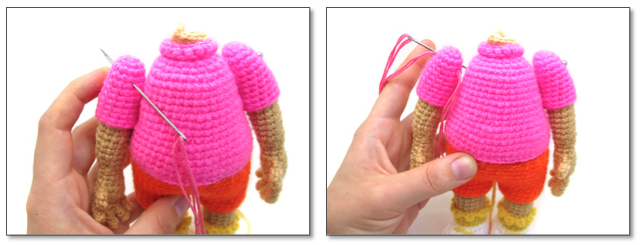 When they live their own lives...: How to sew arms to a crocheted toy ...