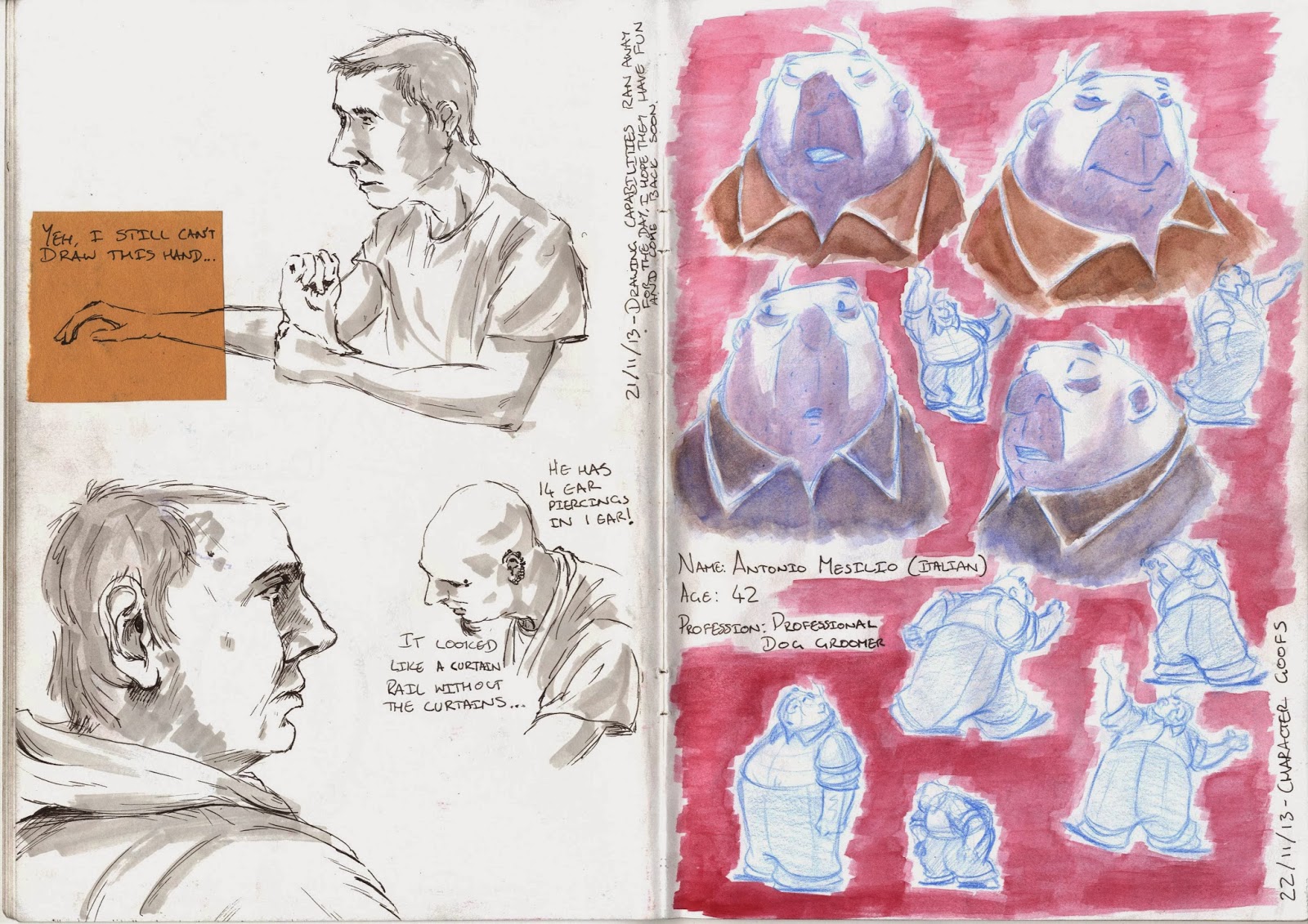 Reg Isaac: CalArts Sketchbook submission 2014