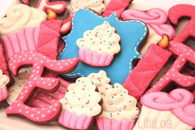 Pink Cupcake Birthday Cookies