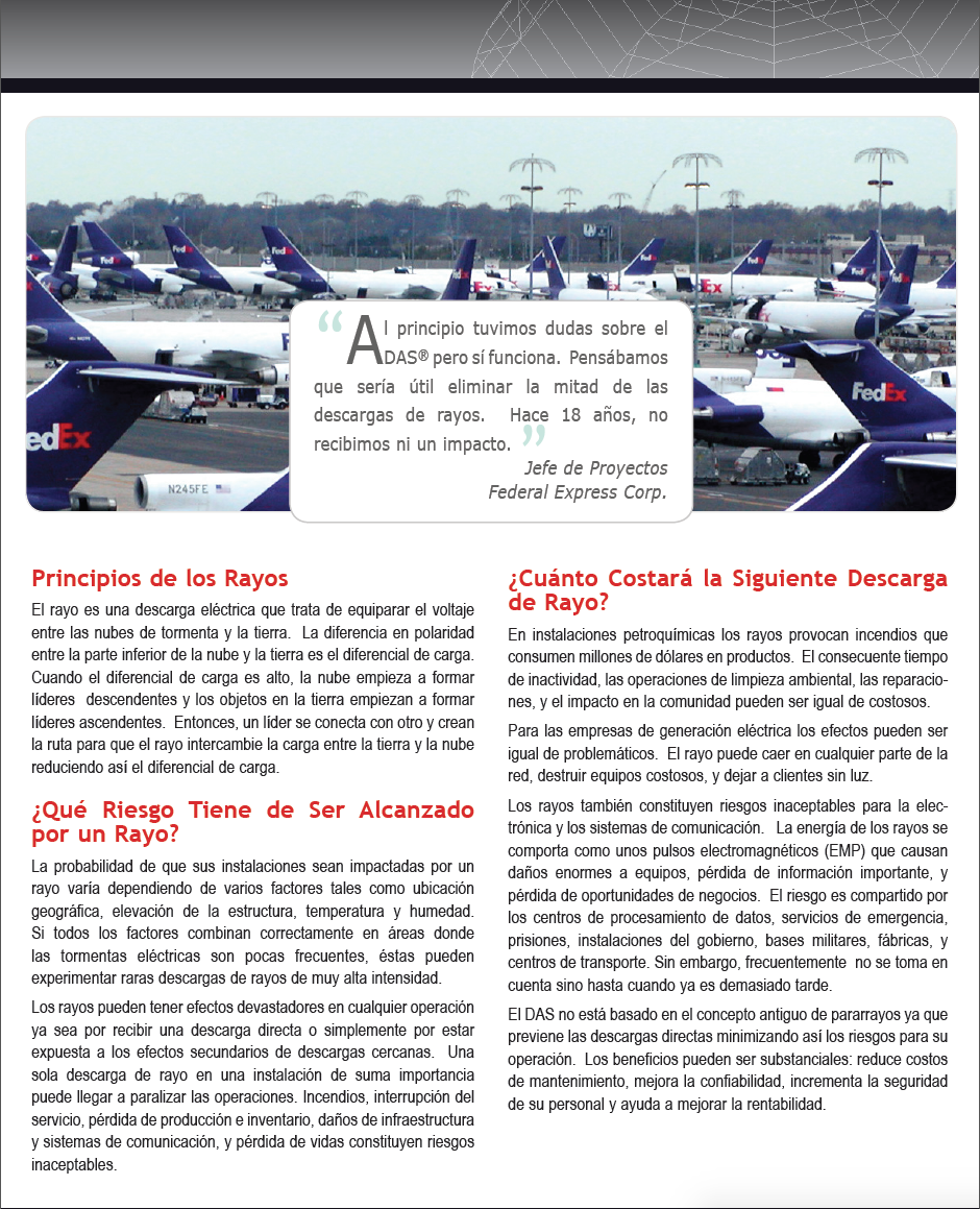 Disipadores de Rayos LEC: Dissipation Array System (DAS)