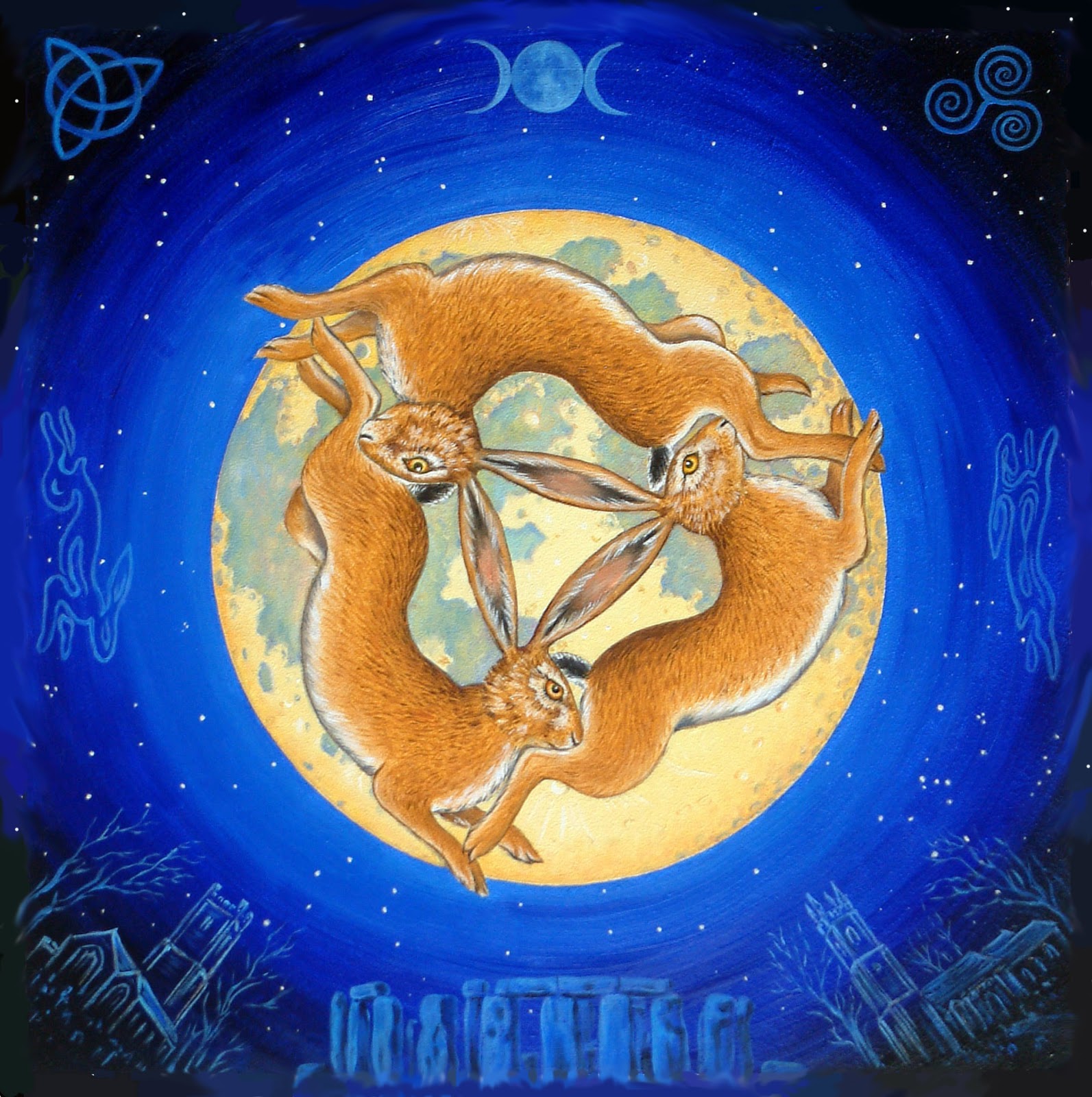 The THREE HARES: Mythical Moon Hares
