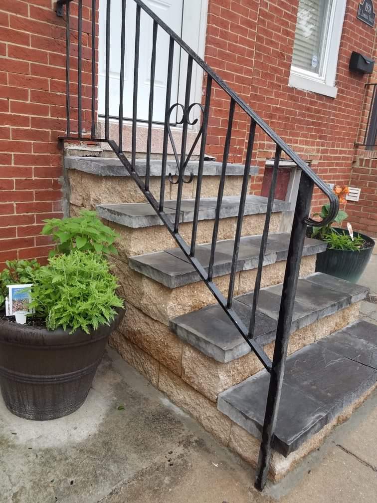 Custom Stoneworks & Design Inc.: Baltimore City Steps installed